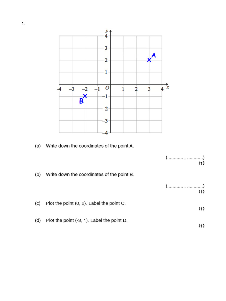 Year 7 Plotting Coordinates CW | PDF | Elementary Geometry | Euclidean ...