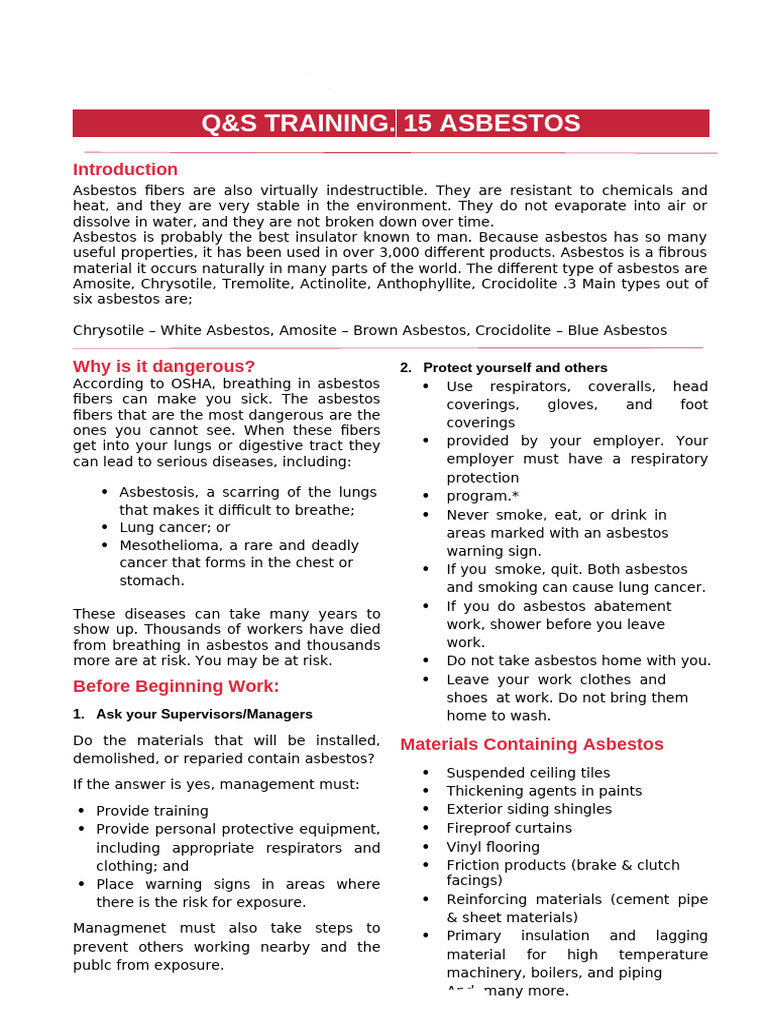 Asbestos Safety Training Guide | PDF | Asbestos | Materials