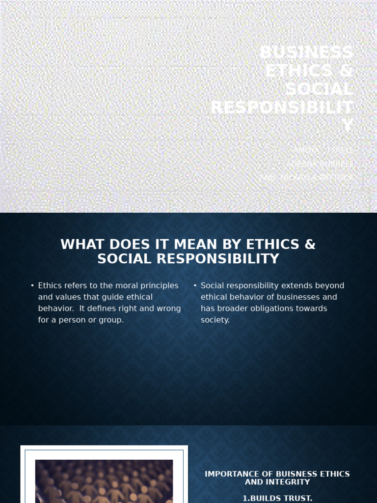Business Ethics & Responsibility | PDF