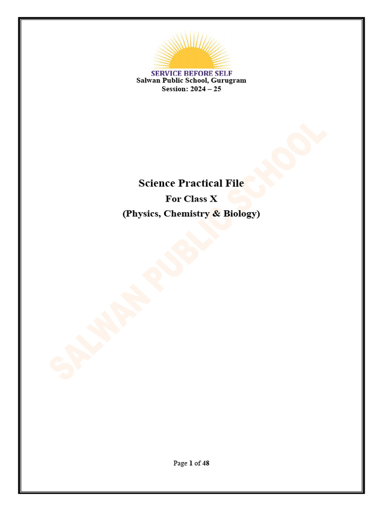 Final - Class X - Science Practical File (Physics, Chemistry and ...
