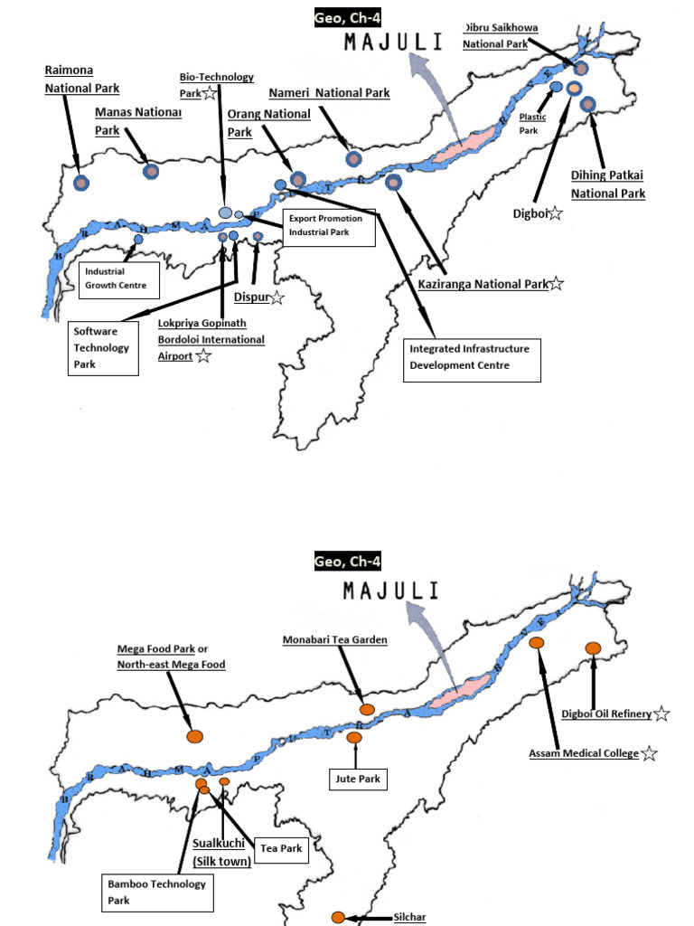 Map of Assam With Important Locations | PDF