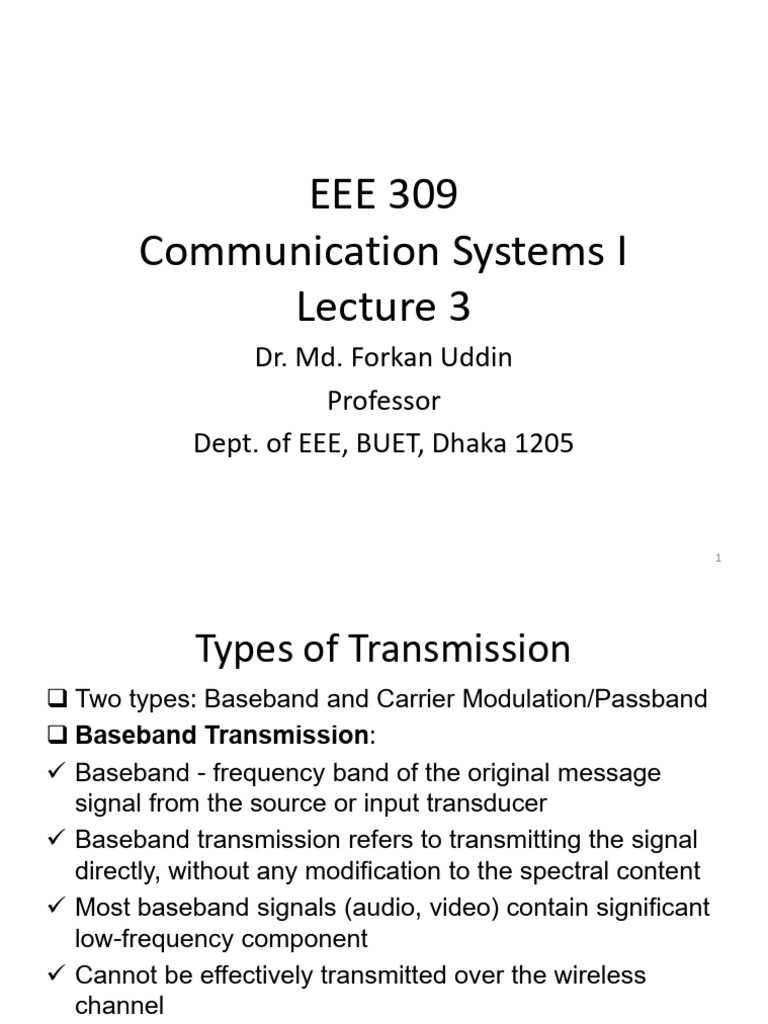 Forkan EEE 309 3 Trabsmission Types - Compatibility Mode | PDF | Modulation | Broadcasting
