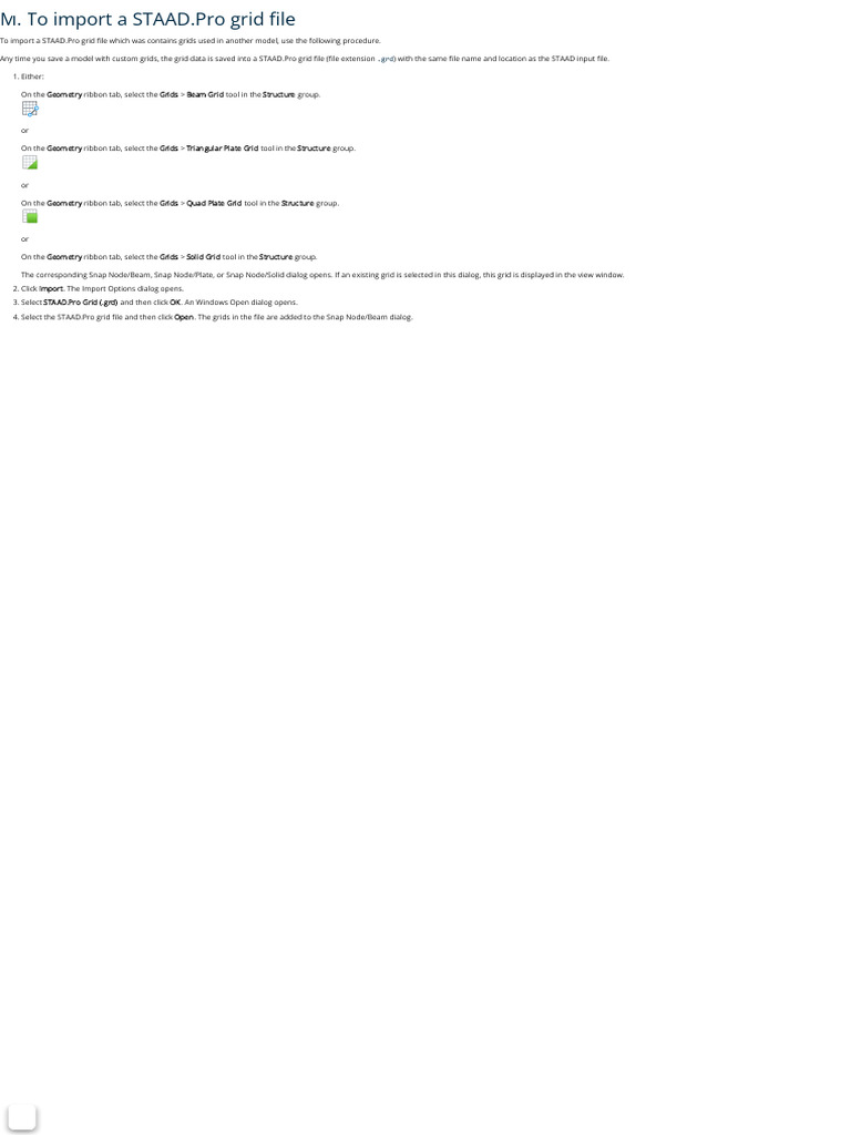 M. To Import A STAAD - Pro Grid File | PDF
