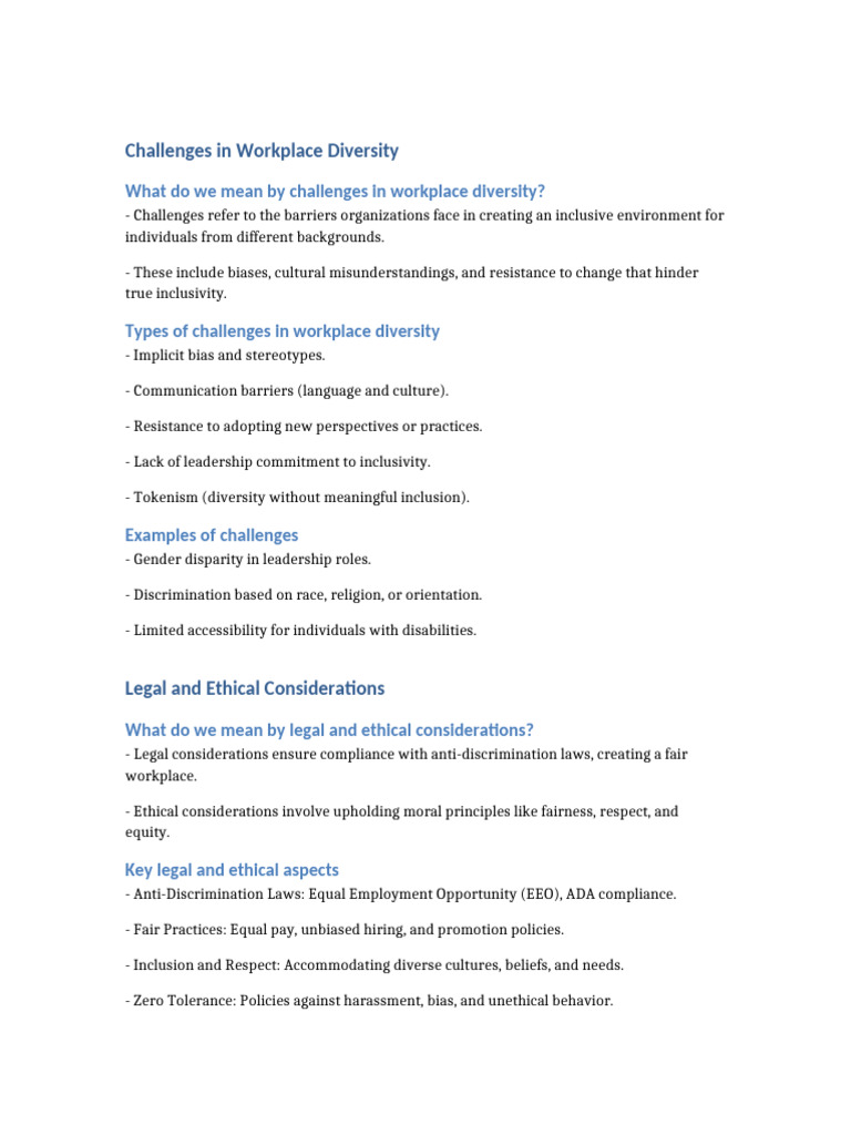 Challenges in Workplace Diversity | PDF