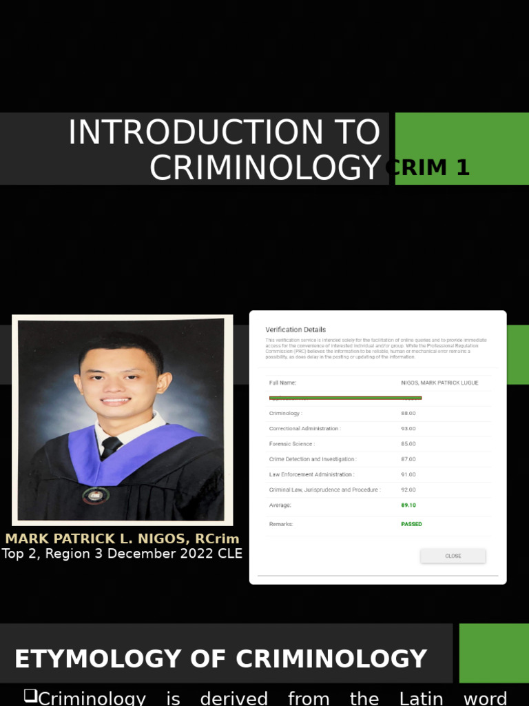 CRIM 1 Introduction to Criminology | PDF | Criminology | Crimes