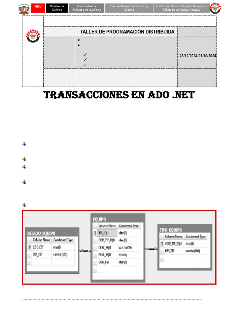 Hoja Laboratorio 12 Programacion Distribuida | PDF | Active X Data Objects | SQL