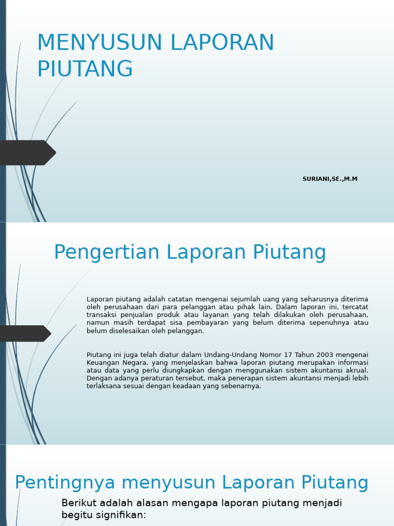 Panduan Lengkap Laporan Piutang | PDF