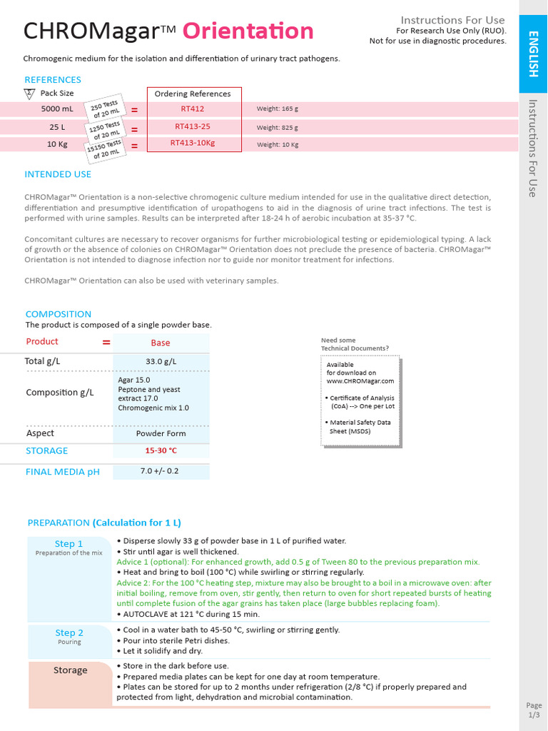 CHromagar Orientation | PDF | Infection | Agar