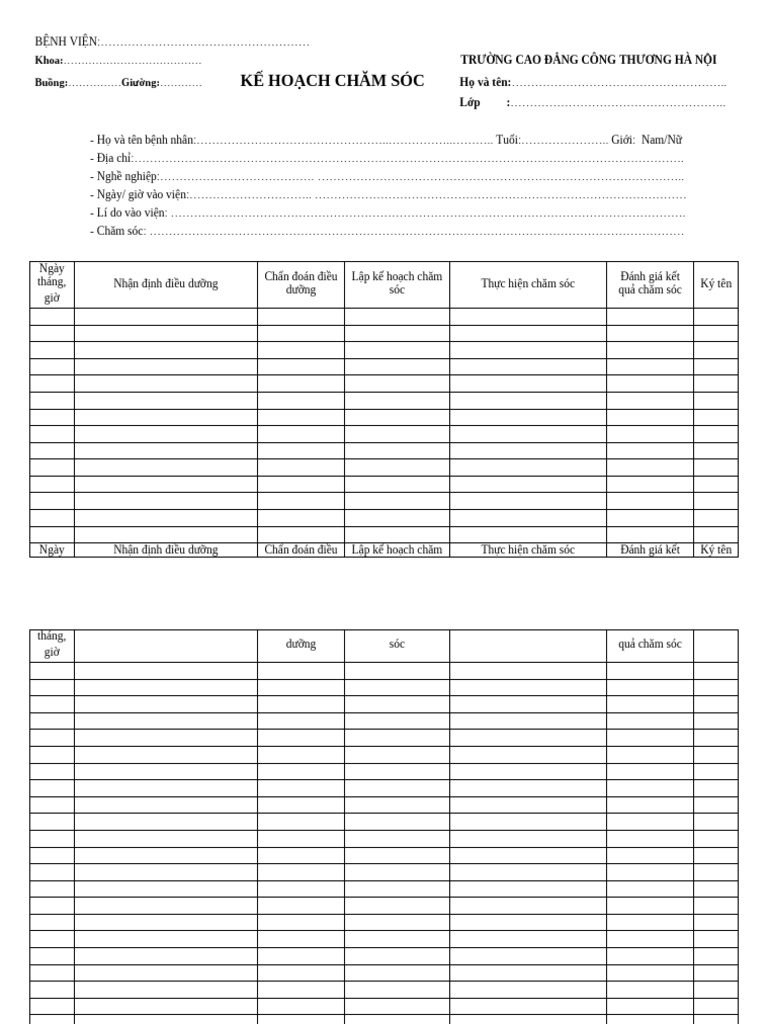 Mẫu KHCS chung 12 | PDF