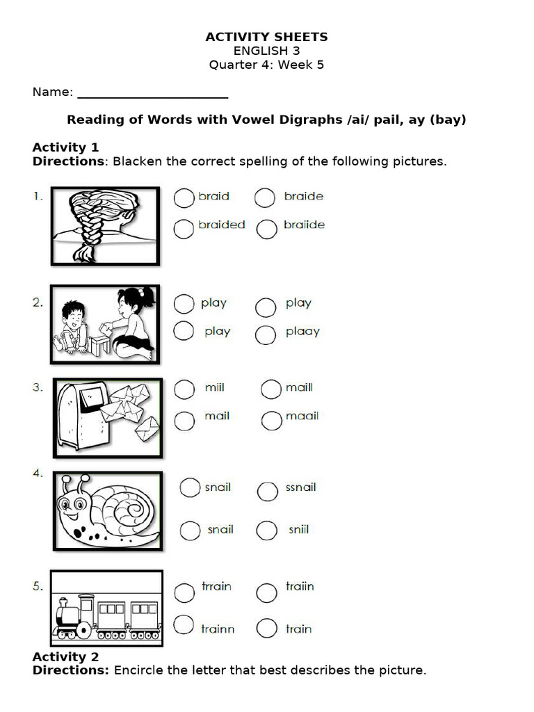 ENGLISH 3 Activity Sheet Q4 W5 | PDF