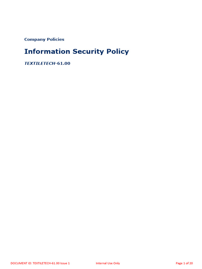 Information Security Policy | PDF | Information Security | Computer Security