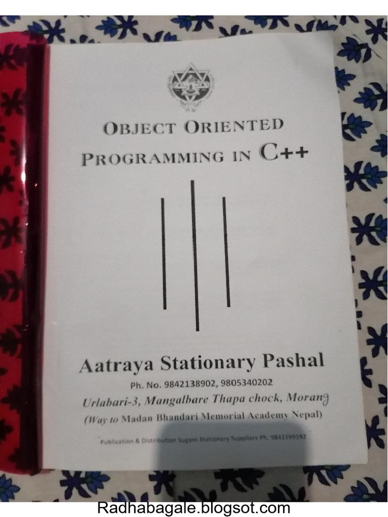 Rajan bagale Object Oriented Programming in C++ Note BY NCIT for PU ...