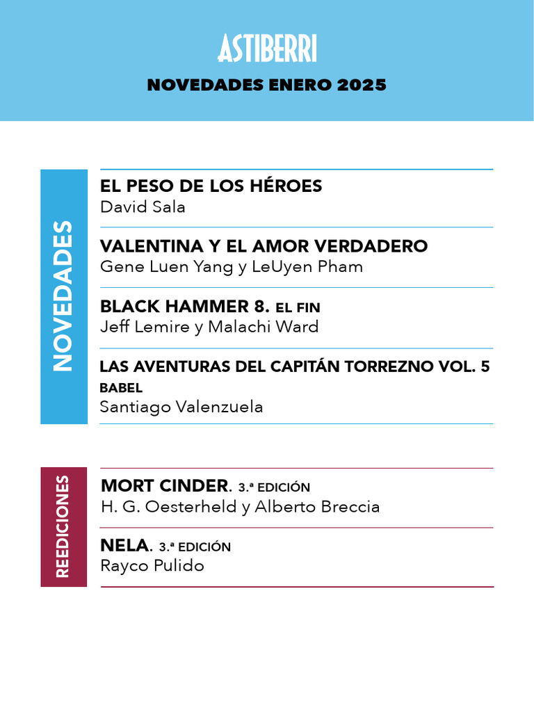 Novedades Astiberri Ediciones Enero 2025 | PDF | Cómics