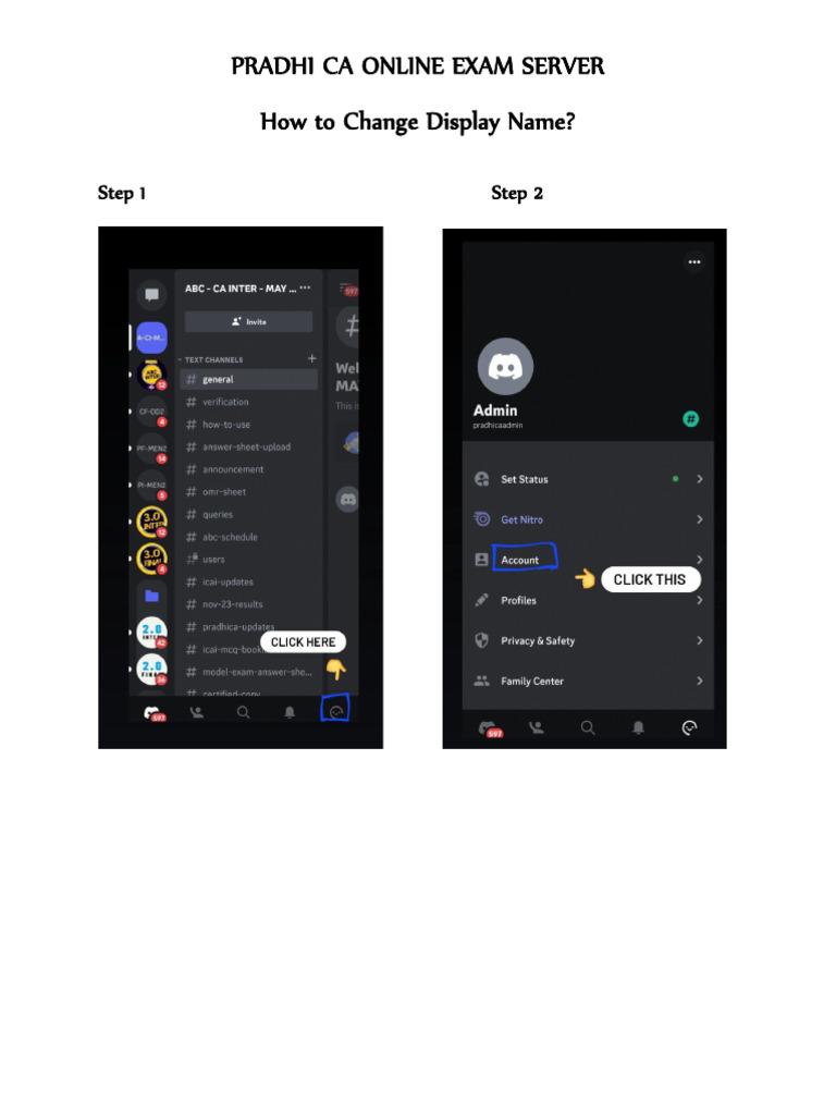 How_to_Change_My_Display_Name_in_Pradhi_CA_Exam_Server | PDF