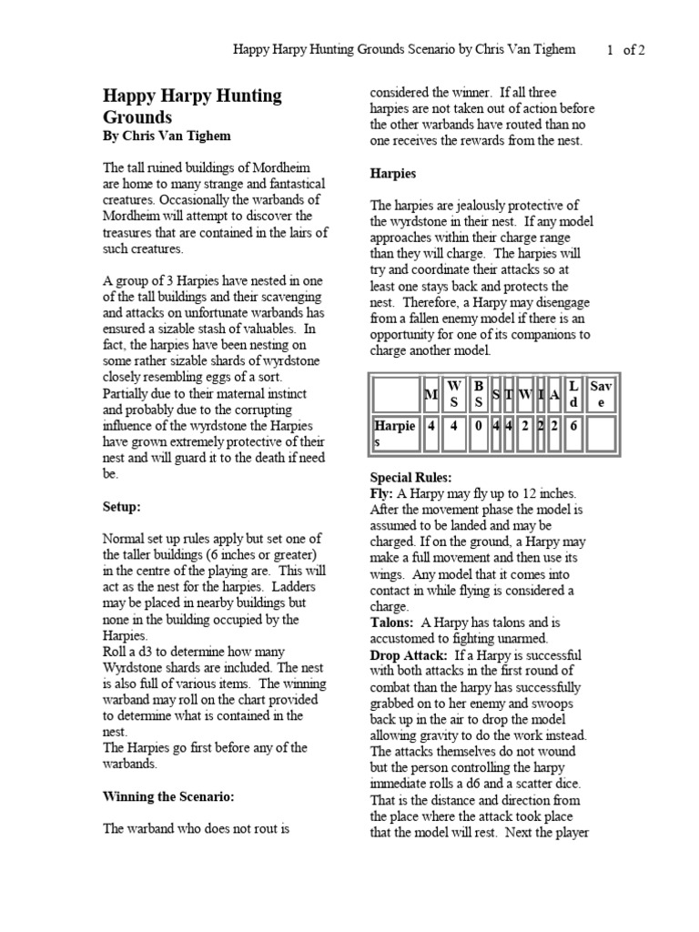 Happy Harpy Hunting Grounds | PDF