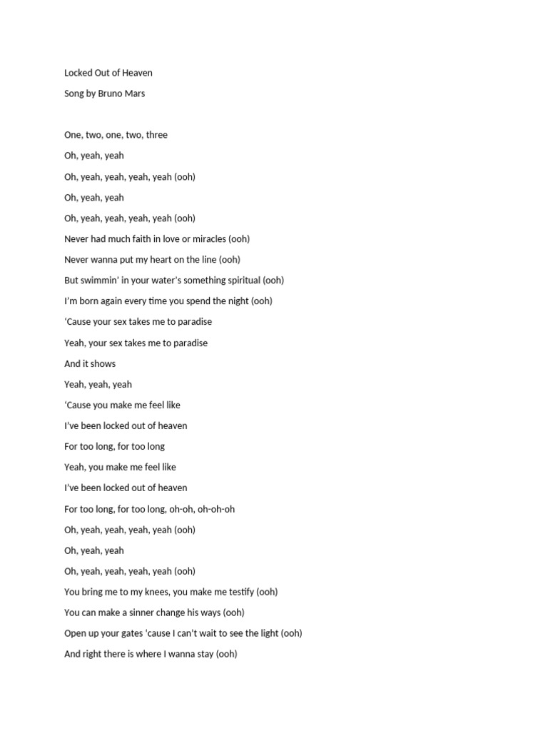 Locked Out of Heaven | PDF