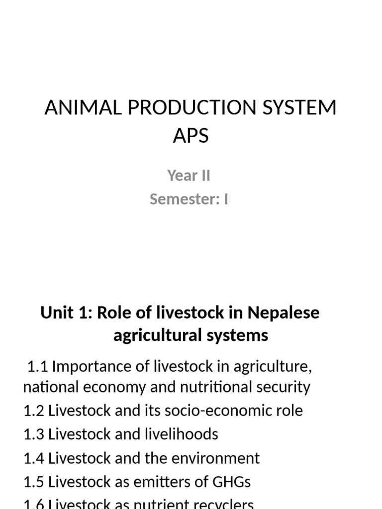 Animal Production System | PDF | Livestock | Agriculture