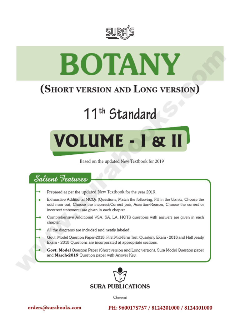 Namma Kalvi 11th Botany Chapter 129 and 10 Sura Guide Em (1) | PDF ...