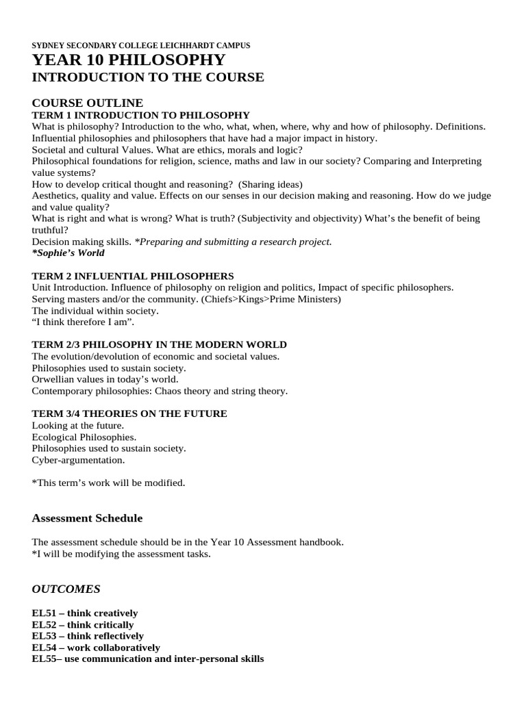 2022 Philo Course Intro | PDF | Free Will | Reason