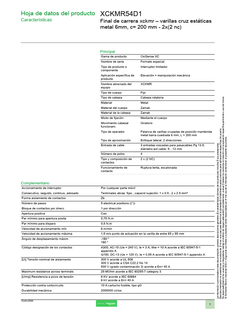 XCKMR54D1 Document | PDF | Cambiar | Electricidad