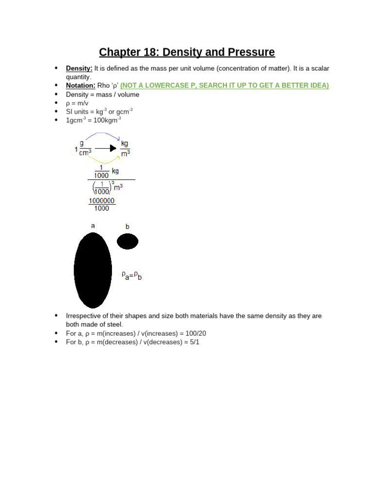 Chapter 18 Density and Pressure | PDF | Pressure | Density