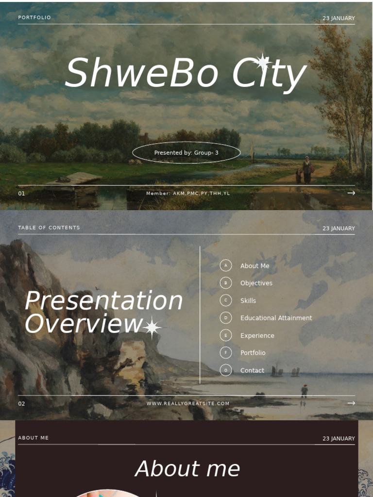 Vintage Minimalist Animated Artist Portfolio Presentation | PDF | The Arts