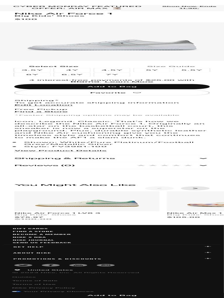 Nike Air Force 1 Big Kids' Shoes. | PDF