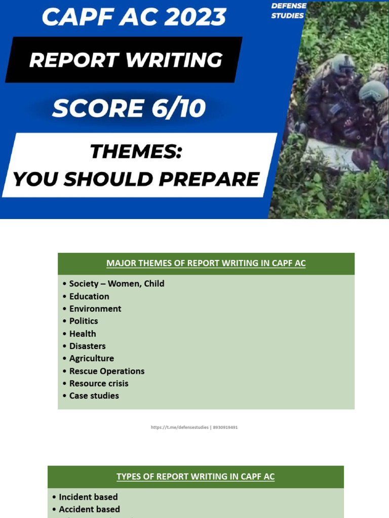 CAPF AC Report Writing Themes & Topics | PDF | Natural Environment