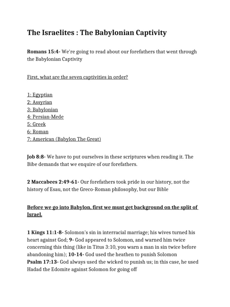 The Babylonian Empire: A Biblical Perspective | PDF | Jeremiah ...