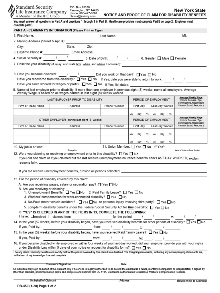Standard Security Life Insurance Company db-450 | PDF | Employment ...