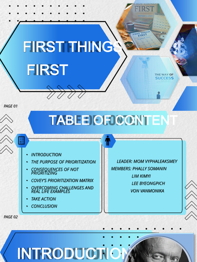 G8-First Things First | PDF | Time Management | Professional Skills