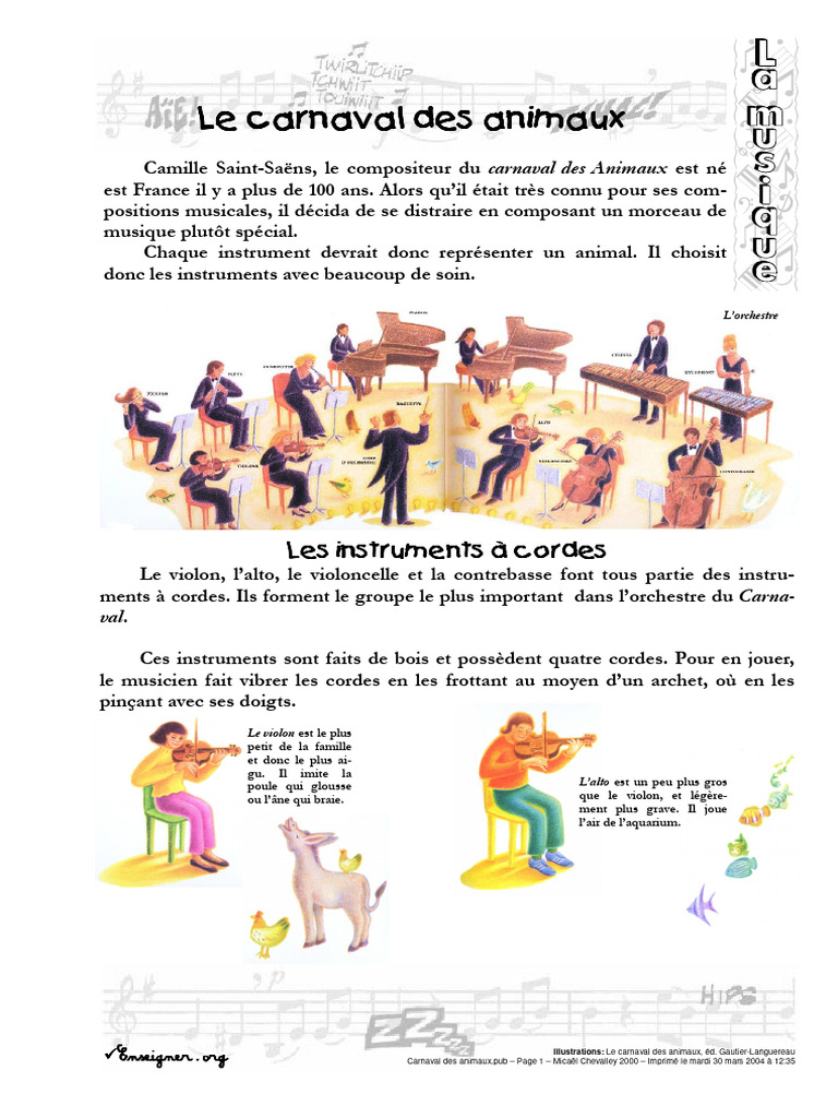 Illustrations du Carnaval des Animaux | PDF