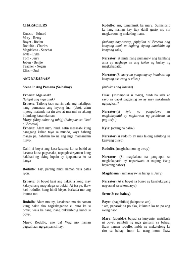 Dula Dulaan Script | PDF