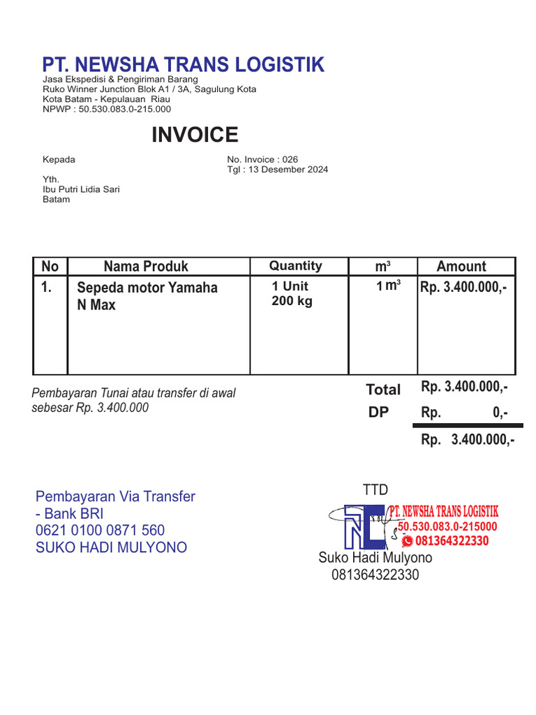 Jasa Ekspedisi Pengiriman Motor Yamaha | PDF