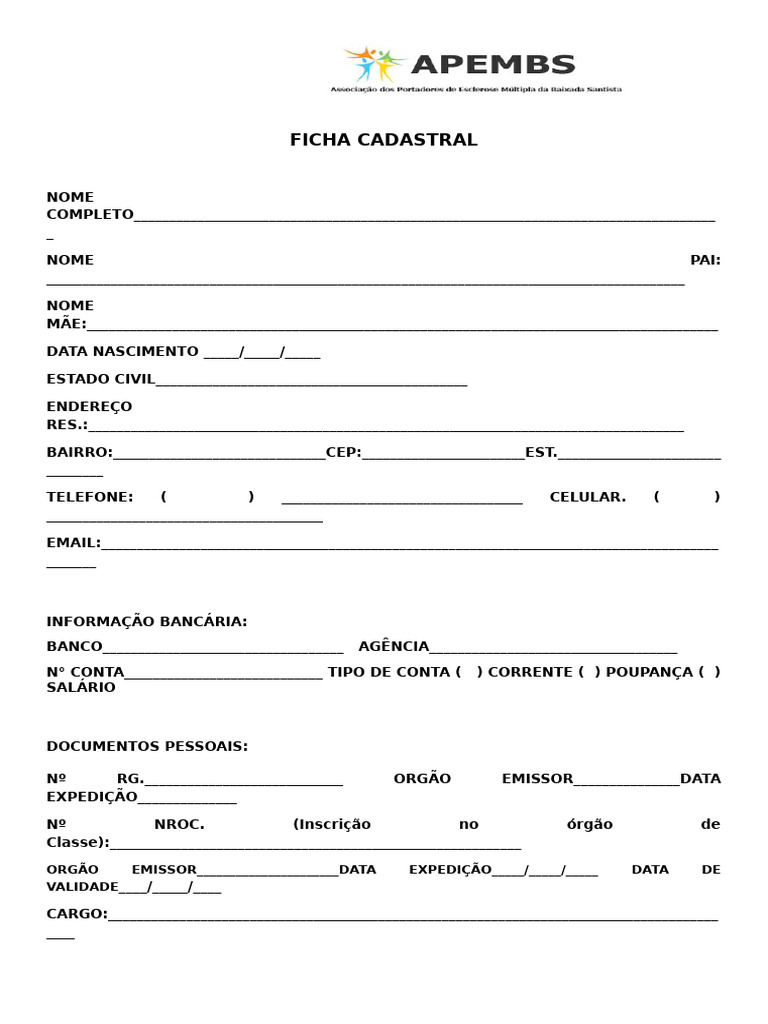 Ficha Cadastral Func | PDF