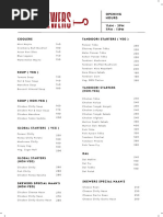 Monthly Tiffin Service Menu Chart | PDF