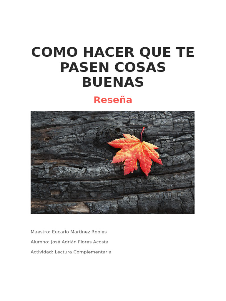 Como hacer que te pasen cosas buenas | PDF | Las emociones | Mente