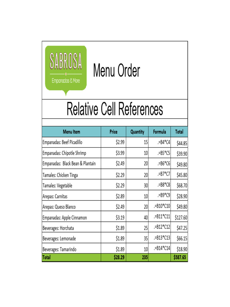 16 Relative Cell References | PDF
