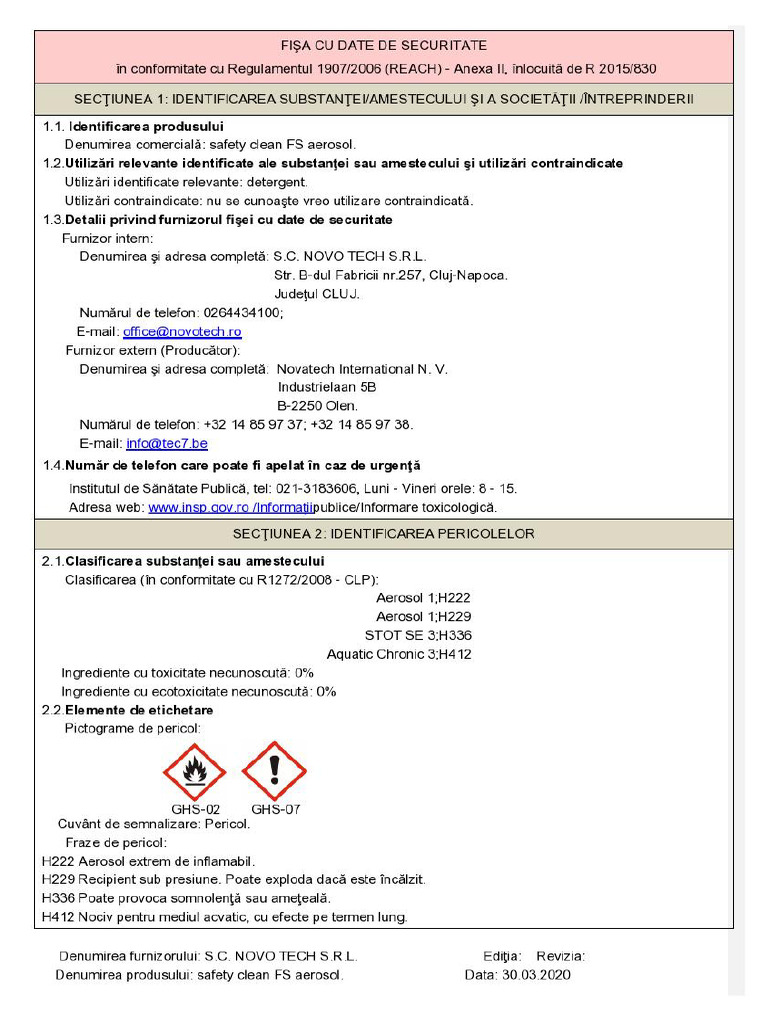 2020 - Safety Clean FS | PDF
