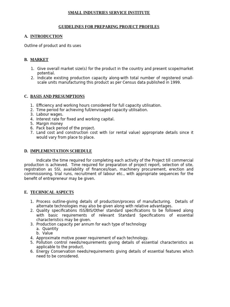 GUIDELINE 4 PROJECT PROFILES | PDF | Expense | Depreciation