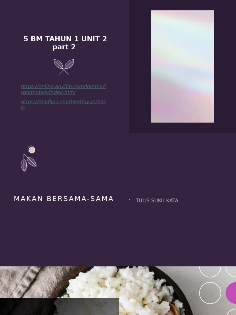 5 Bm Tahun 1 Unit 2 Part | PDF