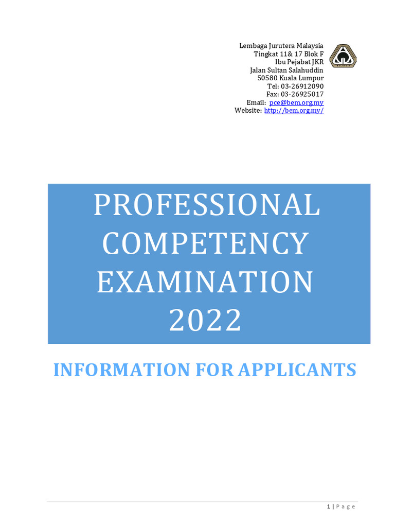Information For Applicants To Sit For Pce (2022) | PDF | Identity ...