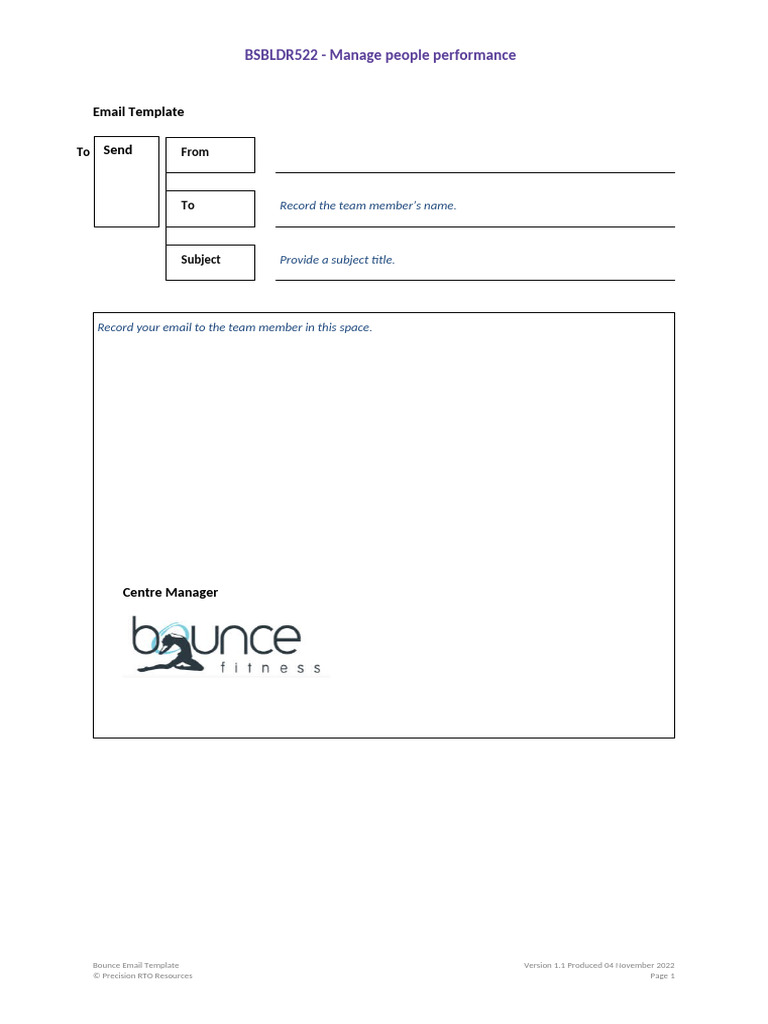BSBLDR522 Bounce Email Template | PDF