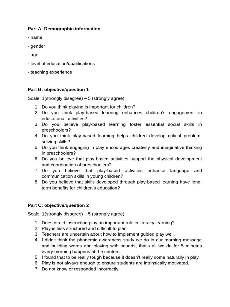 Questionnaire Fyp | PDF