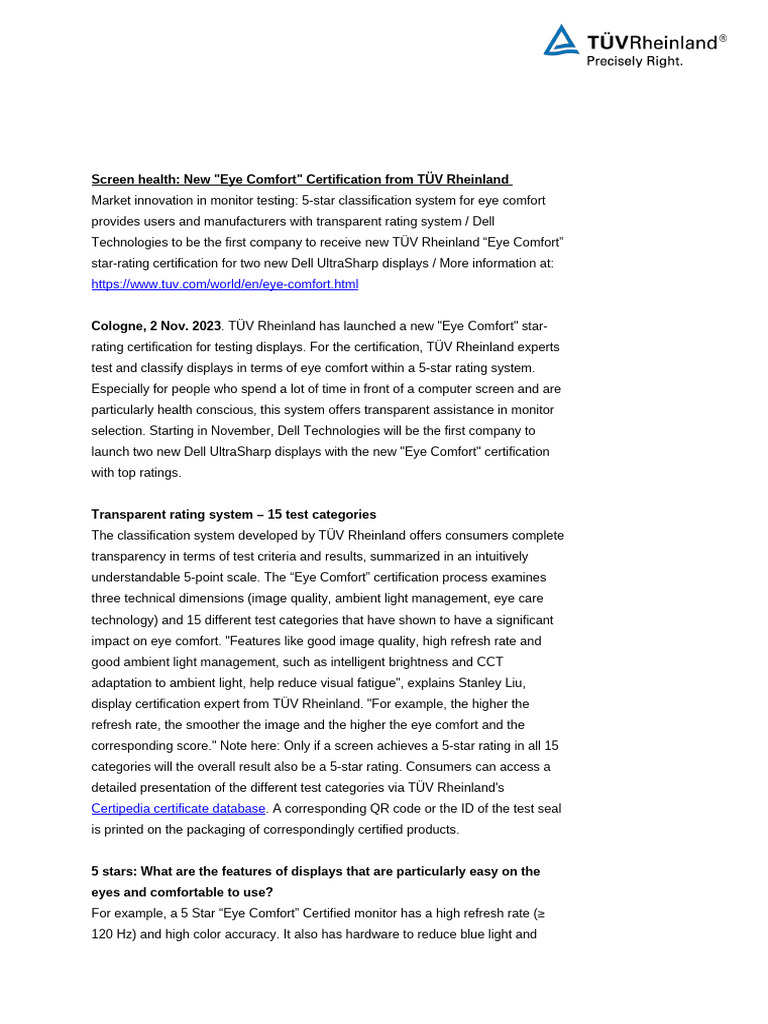 press-release_tuev-rheinland_new-screen-certification_eye-comfort | PDF ...