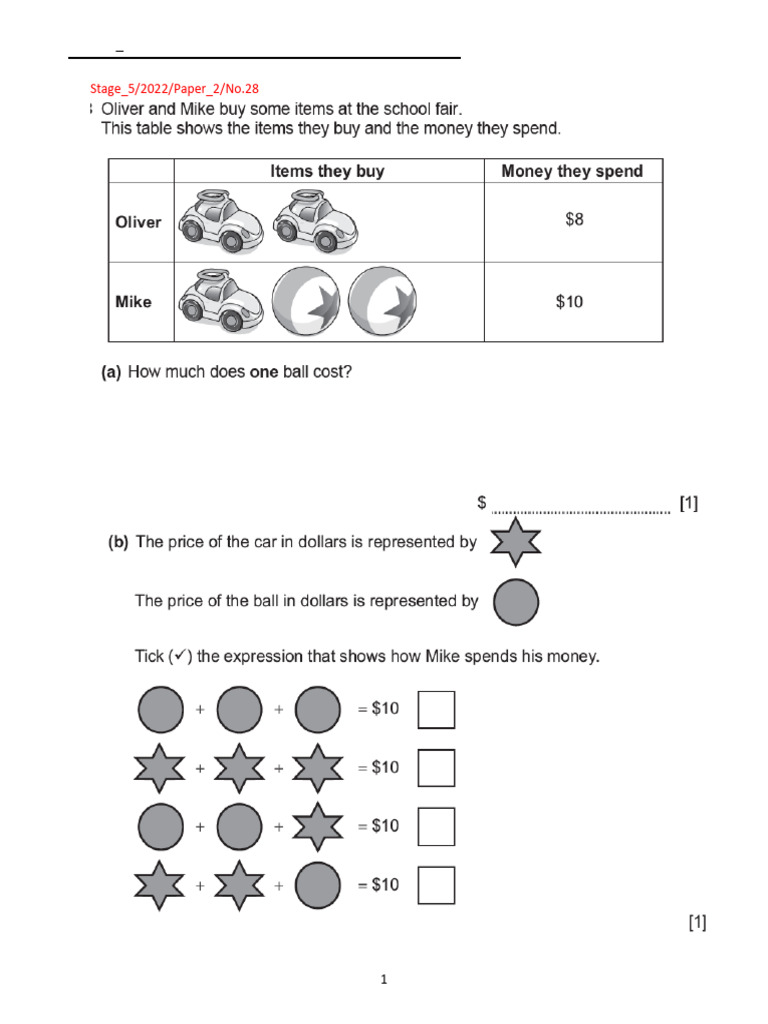 2022 Money Checkpoint - Primary - Progression 1 | PDF