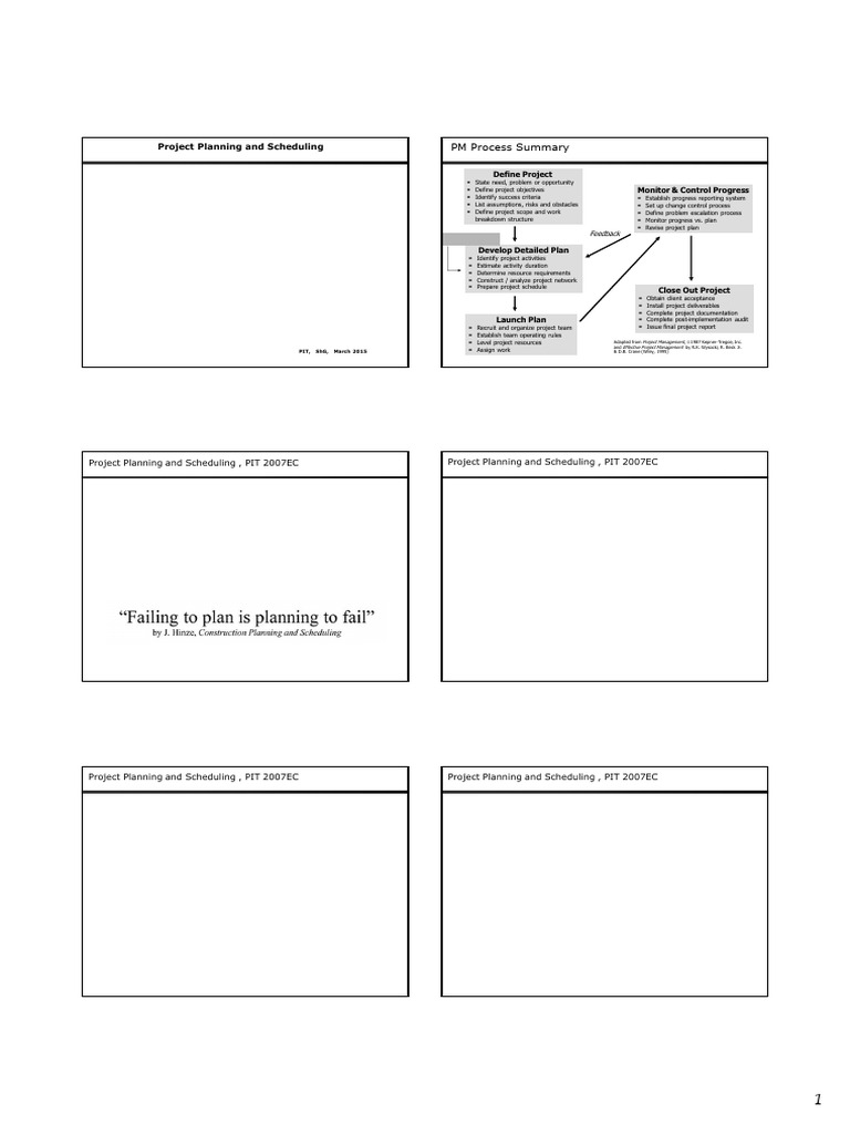 1.planning - and - Scheduling.12.08.07 (Compatibility Mode) | PDF ...