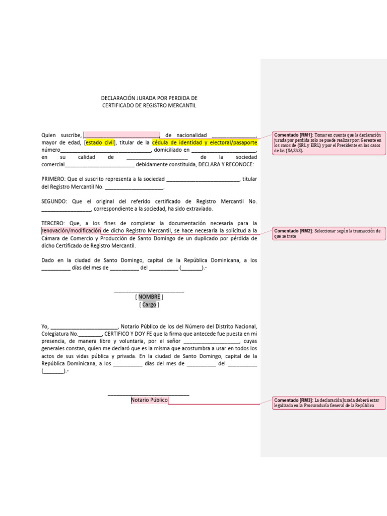 Declaración Jurada Por Perdida | PDF | Gobierno