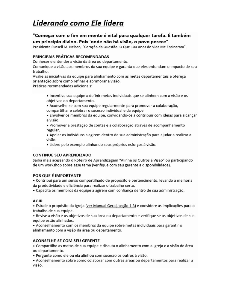 Liderando como Ele lidera | PDF