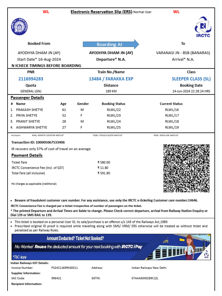 Ayodya to varanasi | PDF | Identity Document | Payments